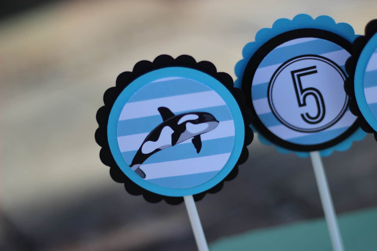 ORCA WHALE BIRTHDAY Cupcake Toppers Killer Whale Whale - Etsy