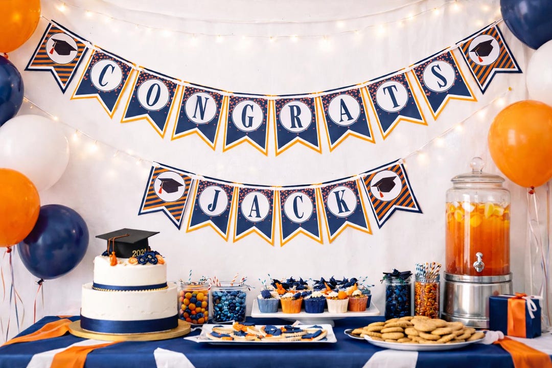 Congrats Graduation Banner, Fully Assembled - YOU CHOOSE COLORS! - Etsy