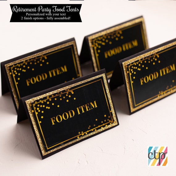 Retirement Party Decorations, Menu Cards, Buffet Labels, by Charming ...