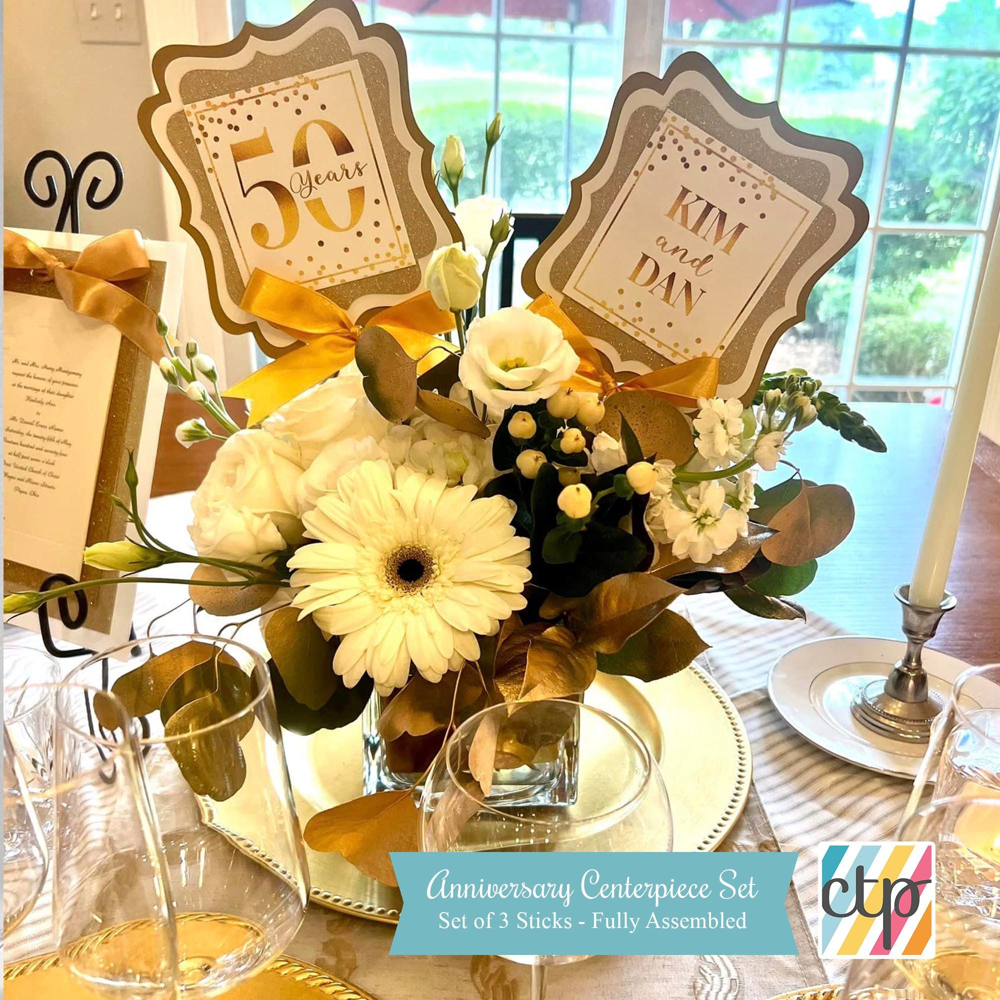 50th Anniversary Centerpiece Ideas Flowers