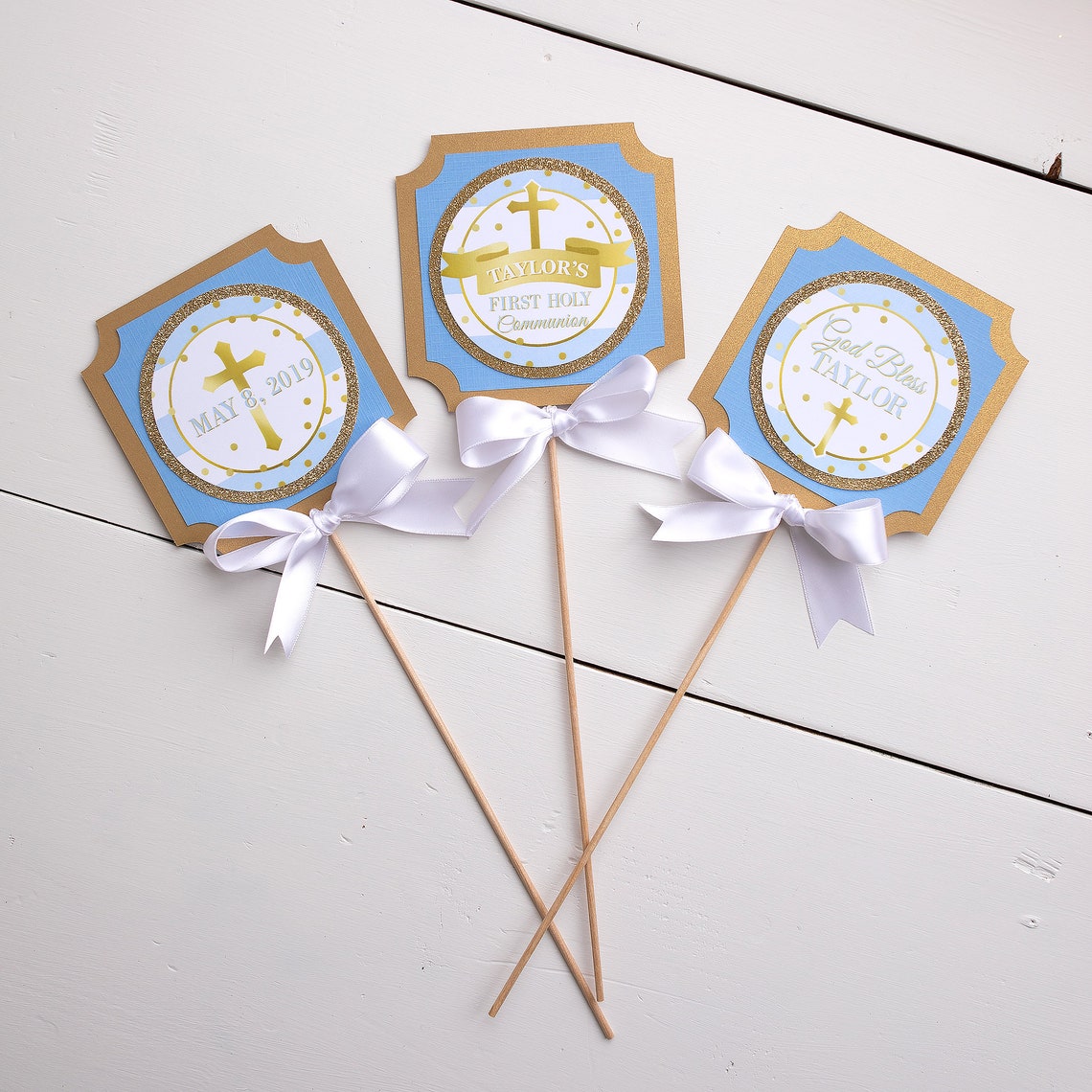 First Communion Cupcake Topper First Communion Decoration - Etsy