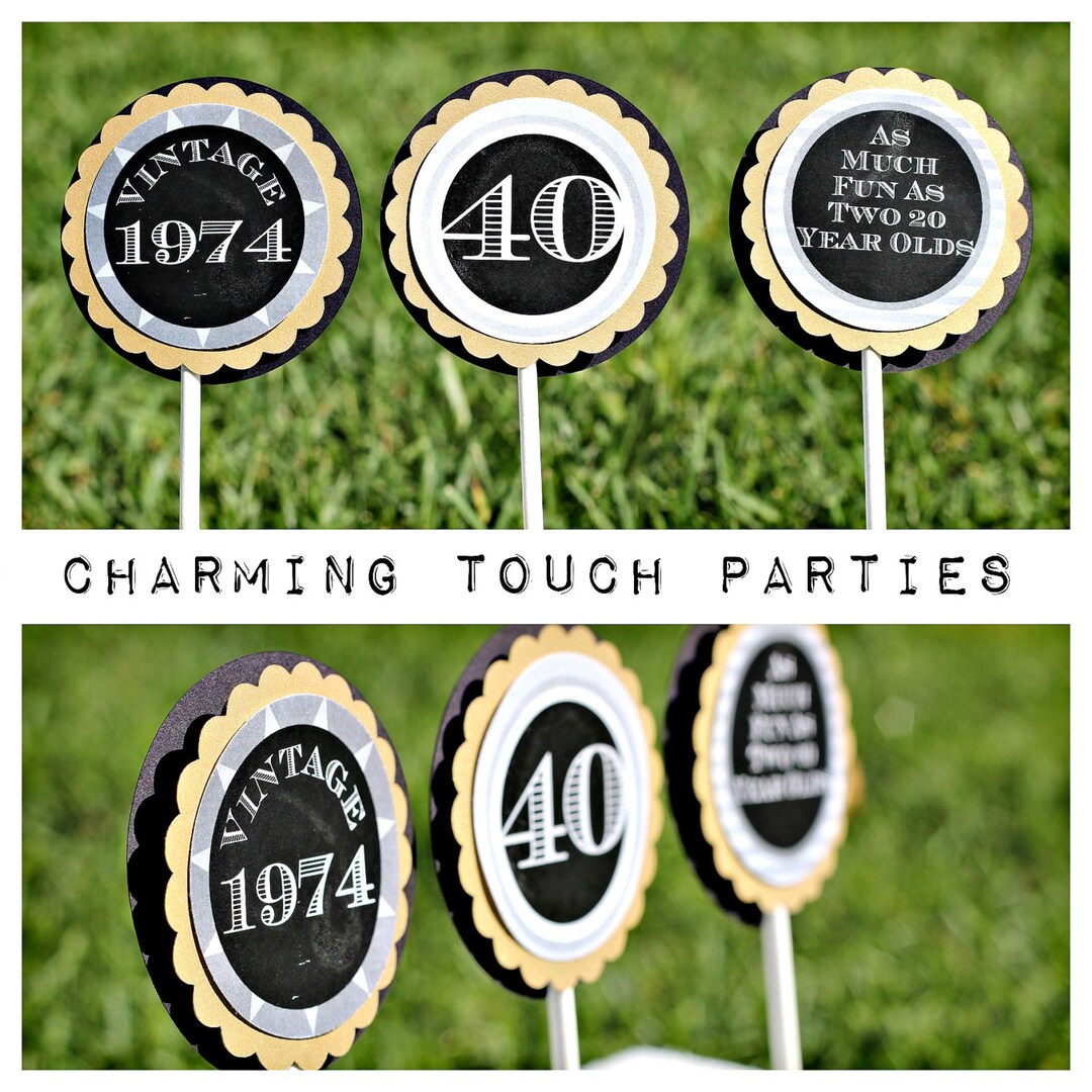Cupcake Toppers for a 40th Birthday, Can Be Customized to Any Age! - Etsy