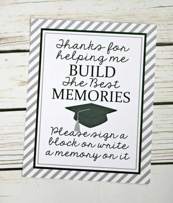 GRADUATION BLOCK SIGN, Jenga Sign, Building Memories, Graduation ...