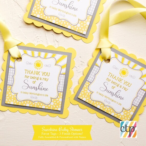 Sunshine Baby Shower, Gift Tags, Thank You Tags, Baby Shower ...