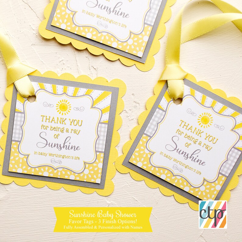 Sunshine Baby Shower Gift Tags Thank You Tags Baby Shower - Etsy