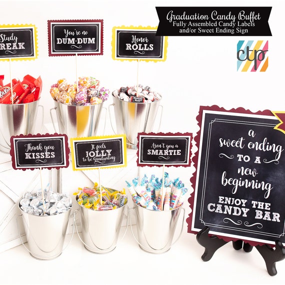 Graduation Candy Labels, Graduation Candy Bar Sign, Candy Buffet ...