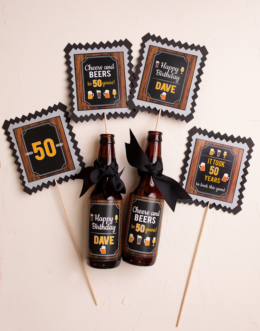 50th Birthday Centerpiece, Beer Centerpiece, Centerpiece Sticks, 50th ...