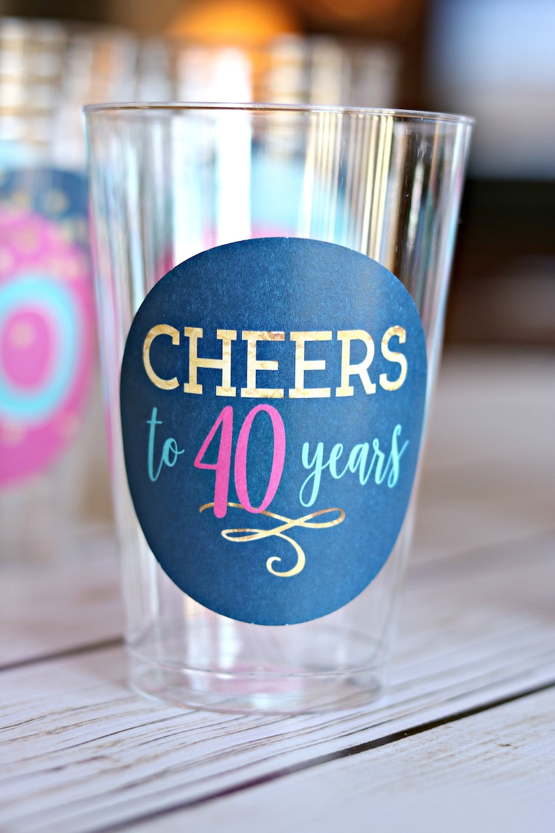 40th BIRTHDAY PARTY Decorations Party Cups Wine Cups Sip - Etsy