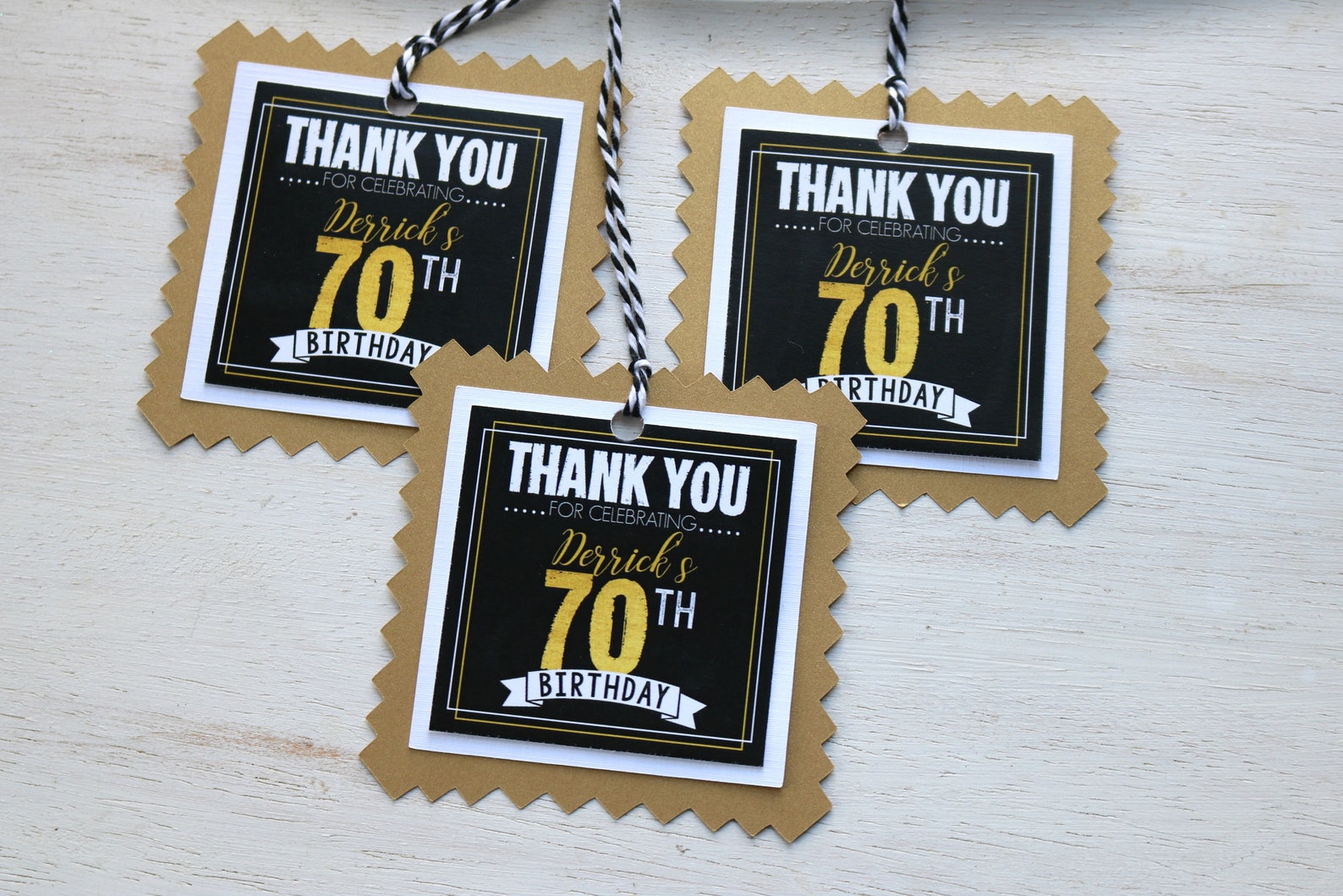 70th Birthday Party Favor Tags, Gift Tags, Thank You Tags, Adult ...