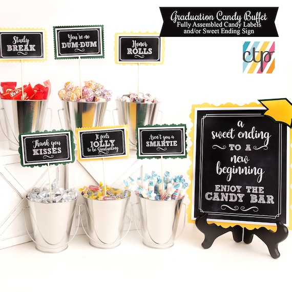 Graduation Candy Labels, Graduation Candy Bar Sign, Candy Buffet ...
