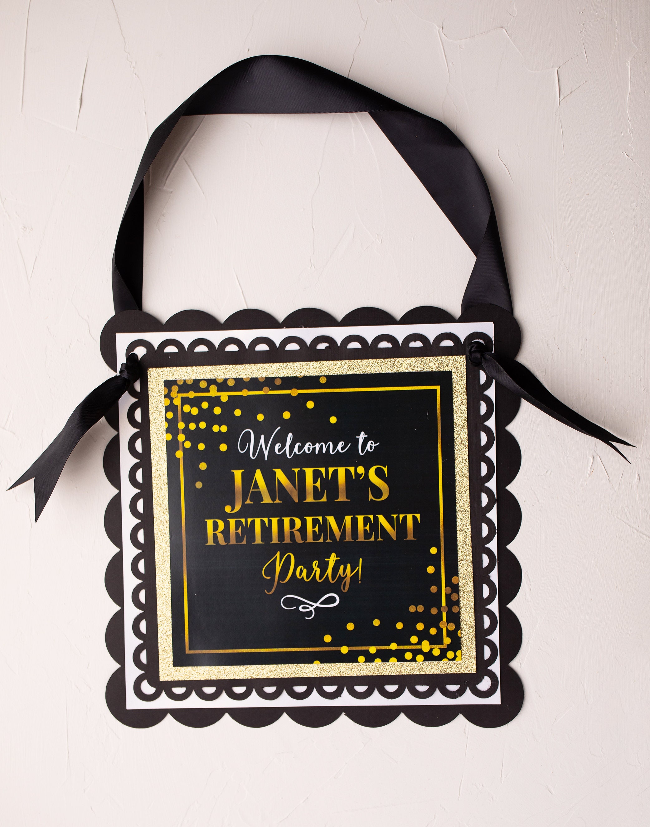 Custom Centerpiece Sticks for Retirement Party, Black Set of 4 ...