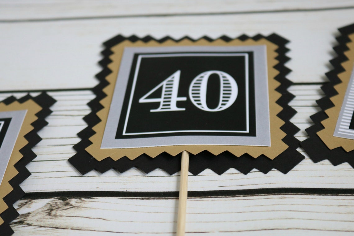 40th Birthday Party Centerpiece Sticks 40th Birthday Etsy