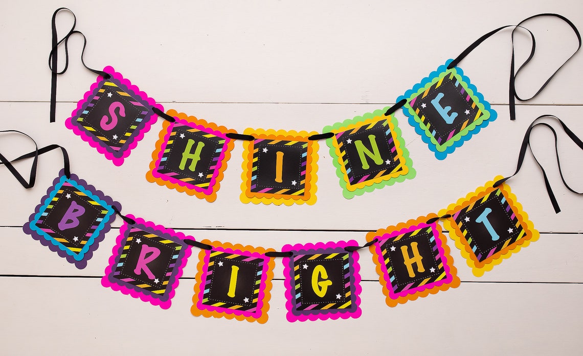 Happy Birthday Banner Birthday Decorations Glow in the Dark - Etsy