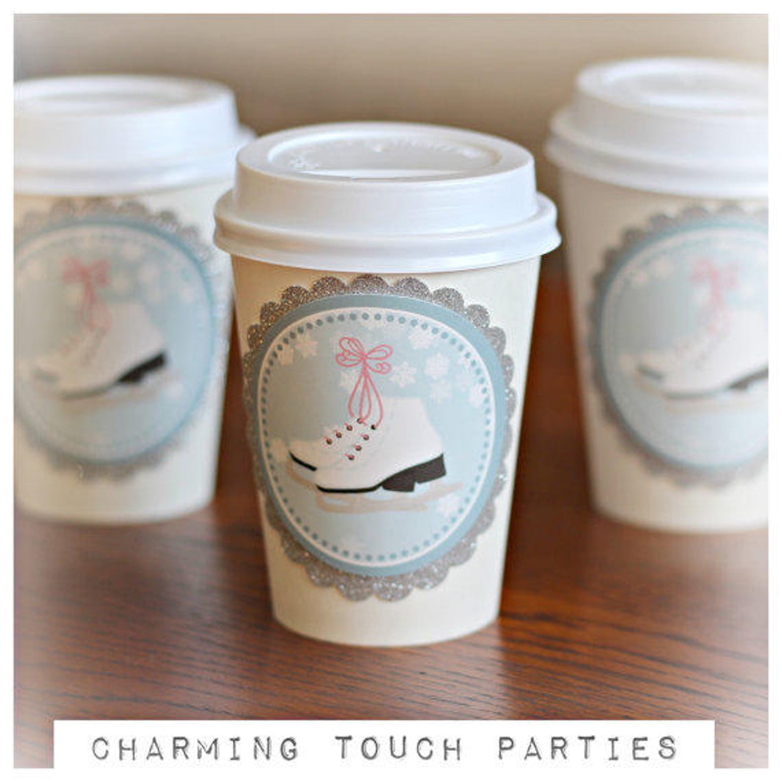 GIRL ICE SKATING Favor Tags Ice Skating Birthday Party Favor | Etsy