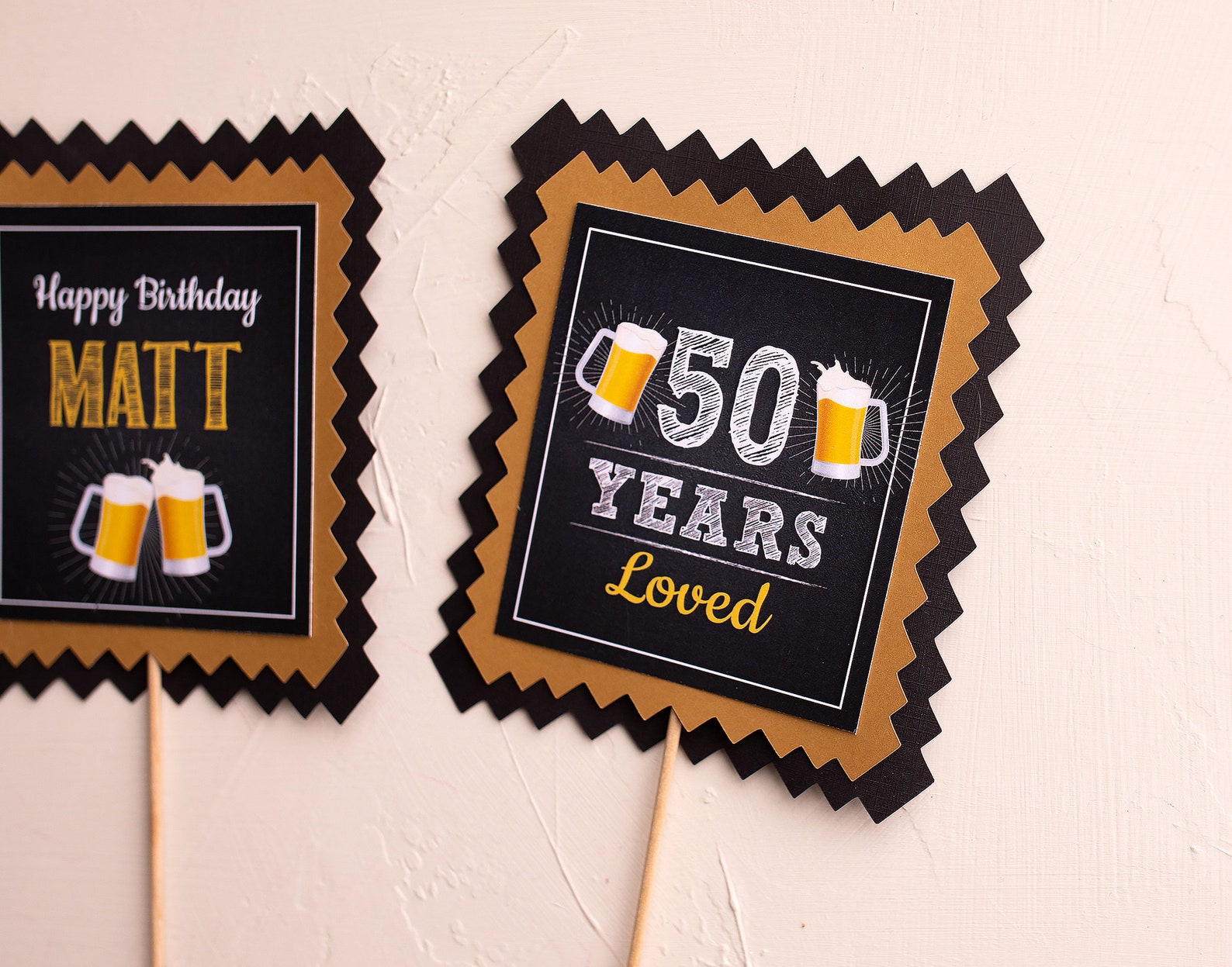 50th Birthday Centerpiece, Beer Centerpiece, Centerpiece Sticks, 50th ...