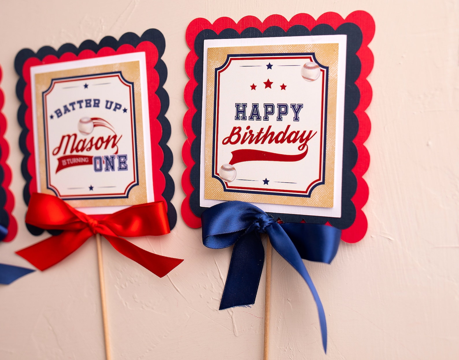 Baseball Centerpiece Pennant Flag Centerpiece Sticks Little | Etsy