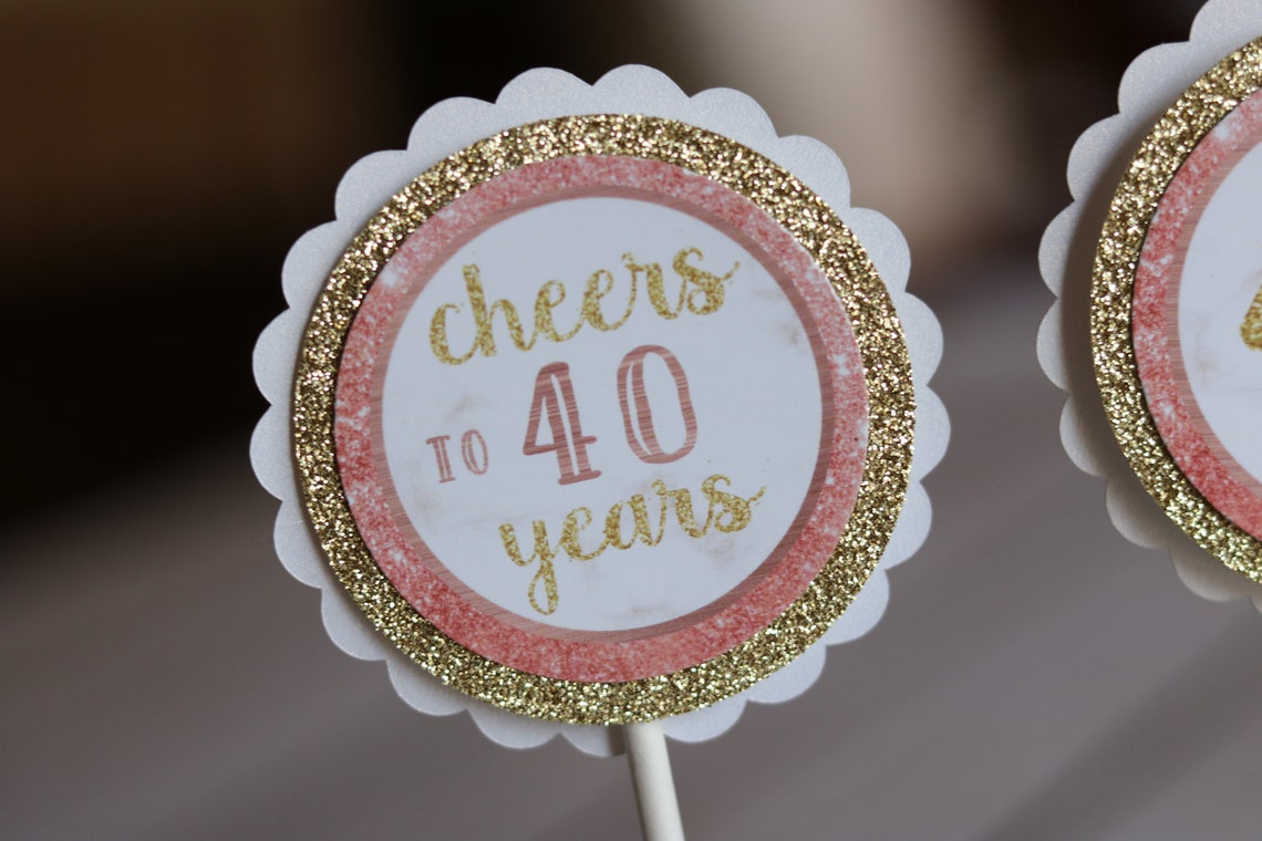 ROSE GOLD Women's Birthday Cupcake Toppers Female - Etsy