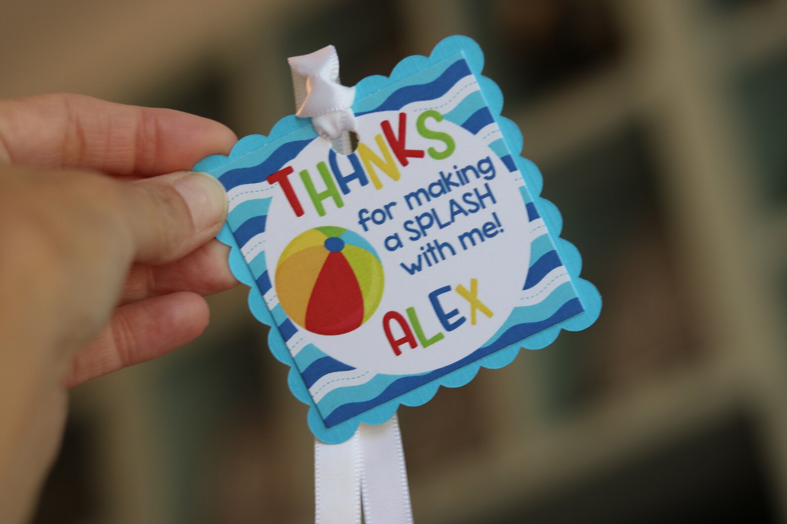 Pool Party Birthday Favor Tags Beach Ball Party Decorations - Etsy