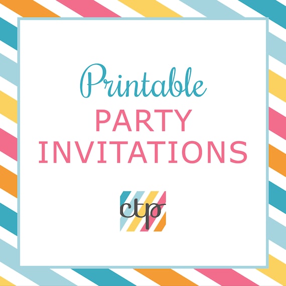 Birthday Party Decorations, Party Invitations, Printable, Digital ...
