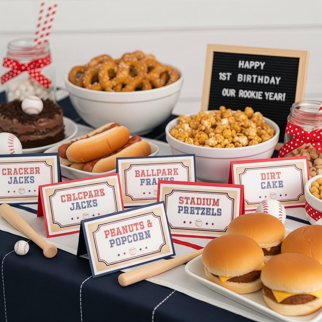 Food Tents for Baseball Themed Birthday Celebration - Etsy