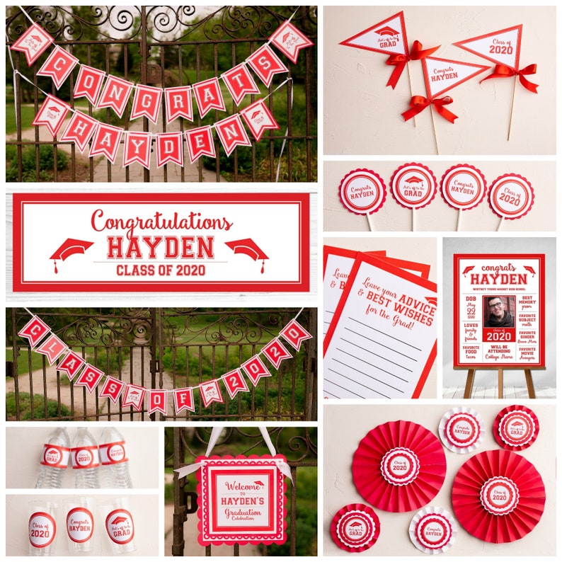 Custom Graduation Party Decorations, Full Set of Grad Party Décor ...