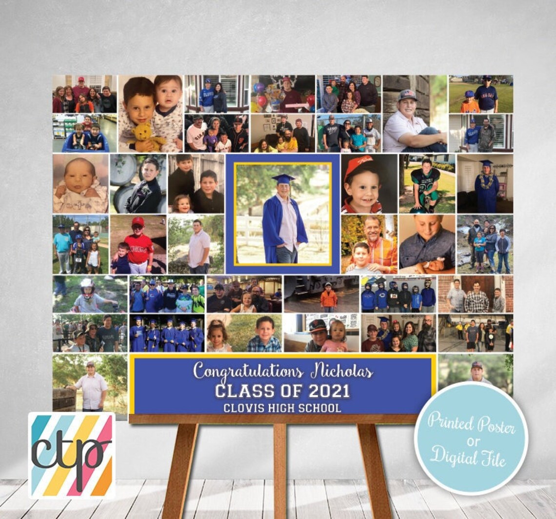 Personalized Graduation Gift Grad Photo Collage Class of - Etsy