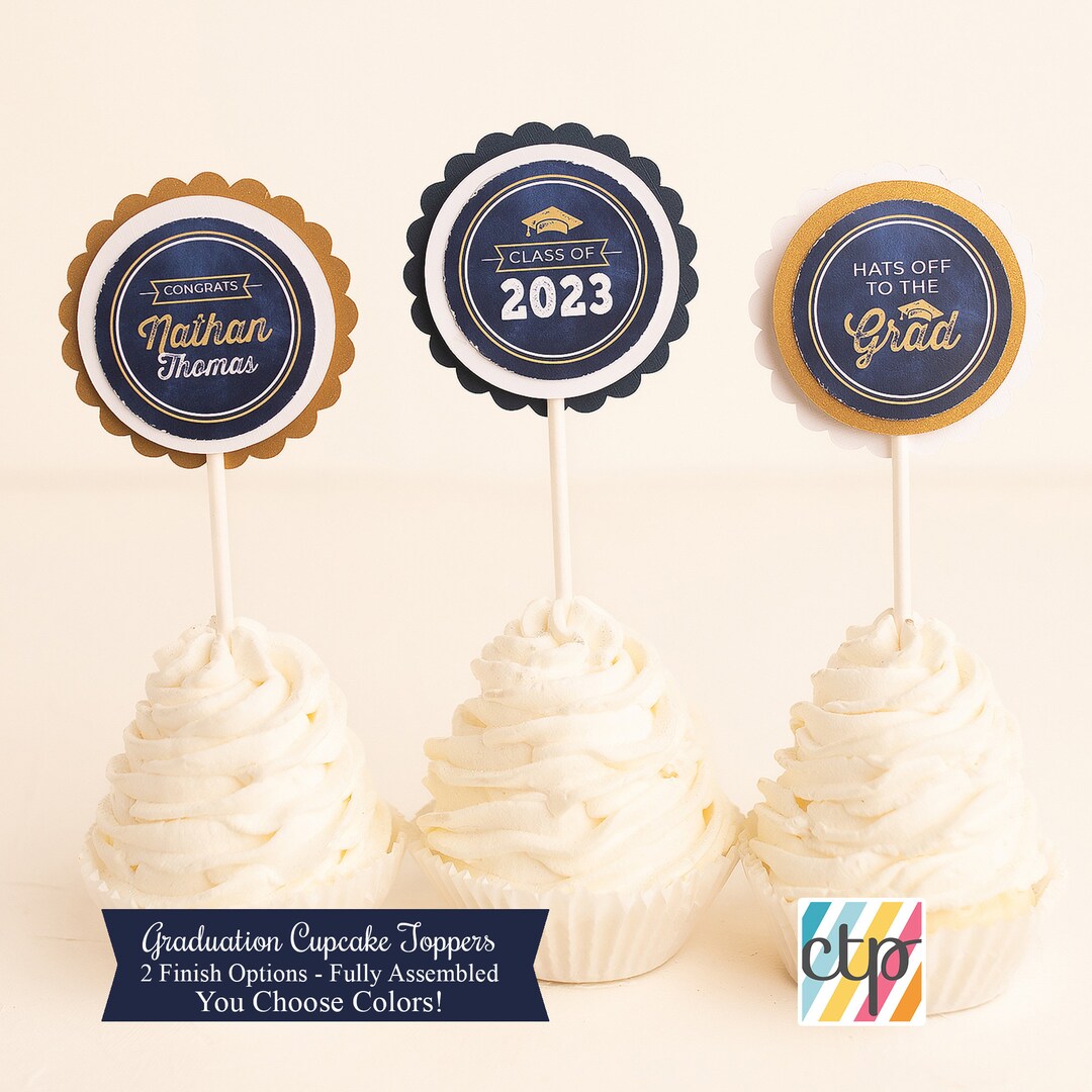 Graduation Cupcake Toppers, Graduation Party Decorations, Class of 2025 ...