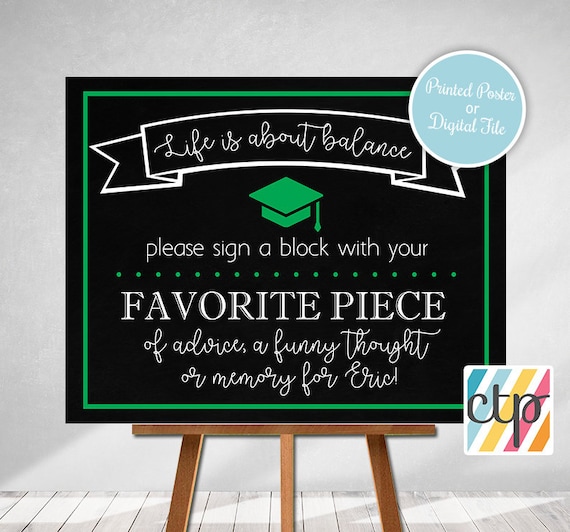 Graduation Sign A Block Sign Jenga Sign Life is About | Etsy