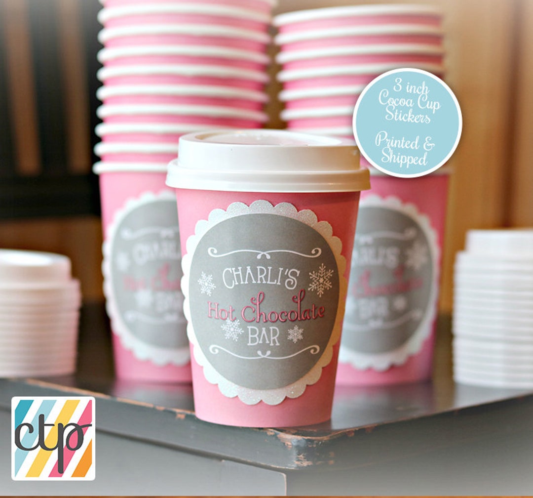 Hot Cocoa Cup Stickers, Hot Chocolate Bar Labels - Etsy