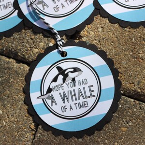 ORCA WHALE BIRTHDAY Party Favor Tags, Boy Killer Whale Birthday ...