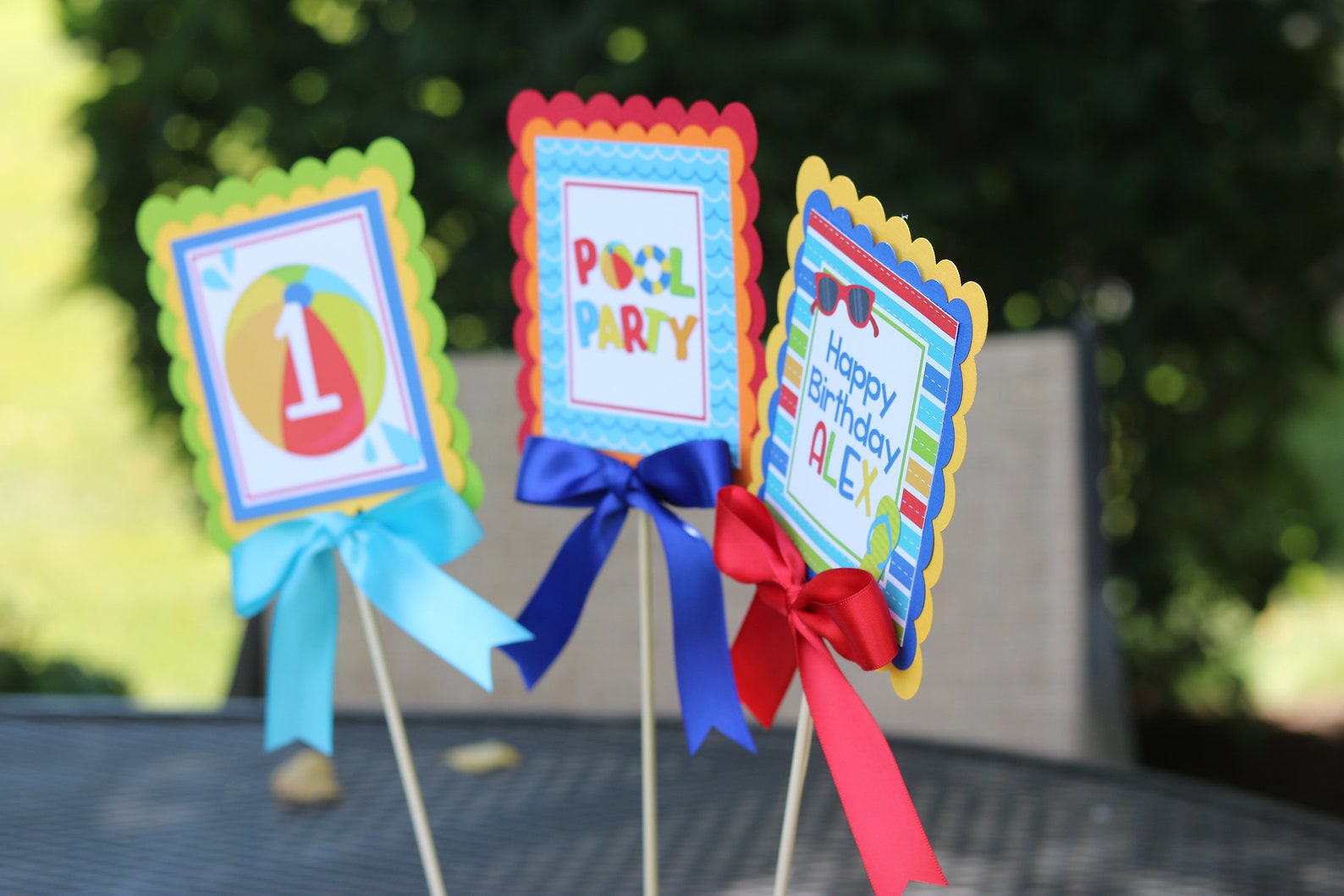 POOL PARTY BIRTHDAY Centerpiece Table Decoration Beach Ball - Etsy