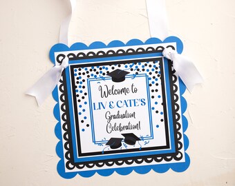 Graduation Party Welcome Sign Blue Neon Light, Graduation Welcome Sign ...