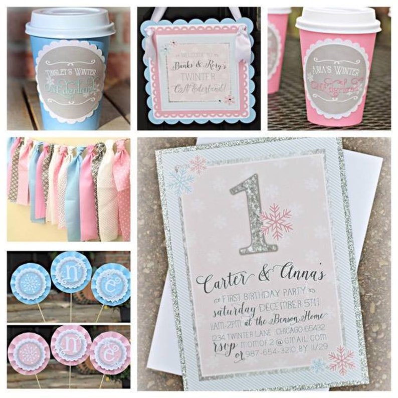 HOT COCOA CUPS Girl Winter Onederland Winter Wonderland 1st | Etsy