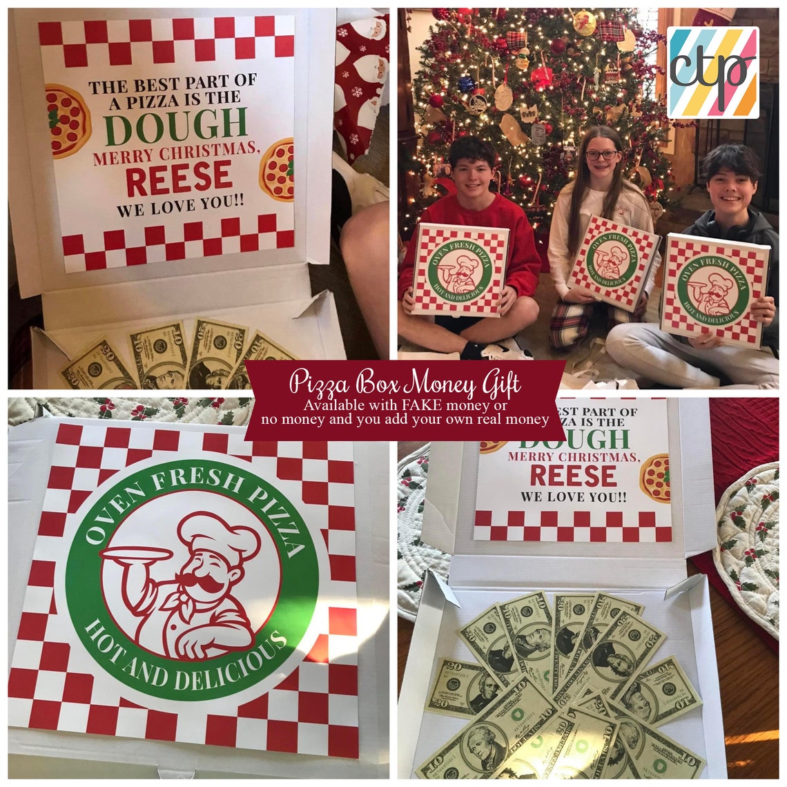 Pizza Box Money Gift Personalized With Name Ready Made Pizza - Etsy