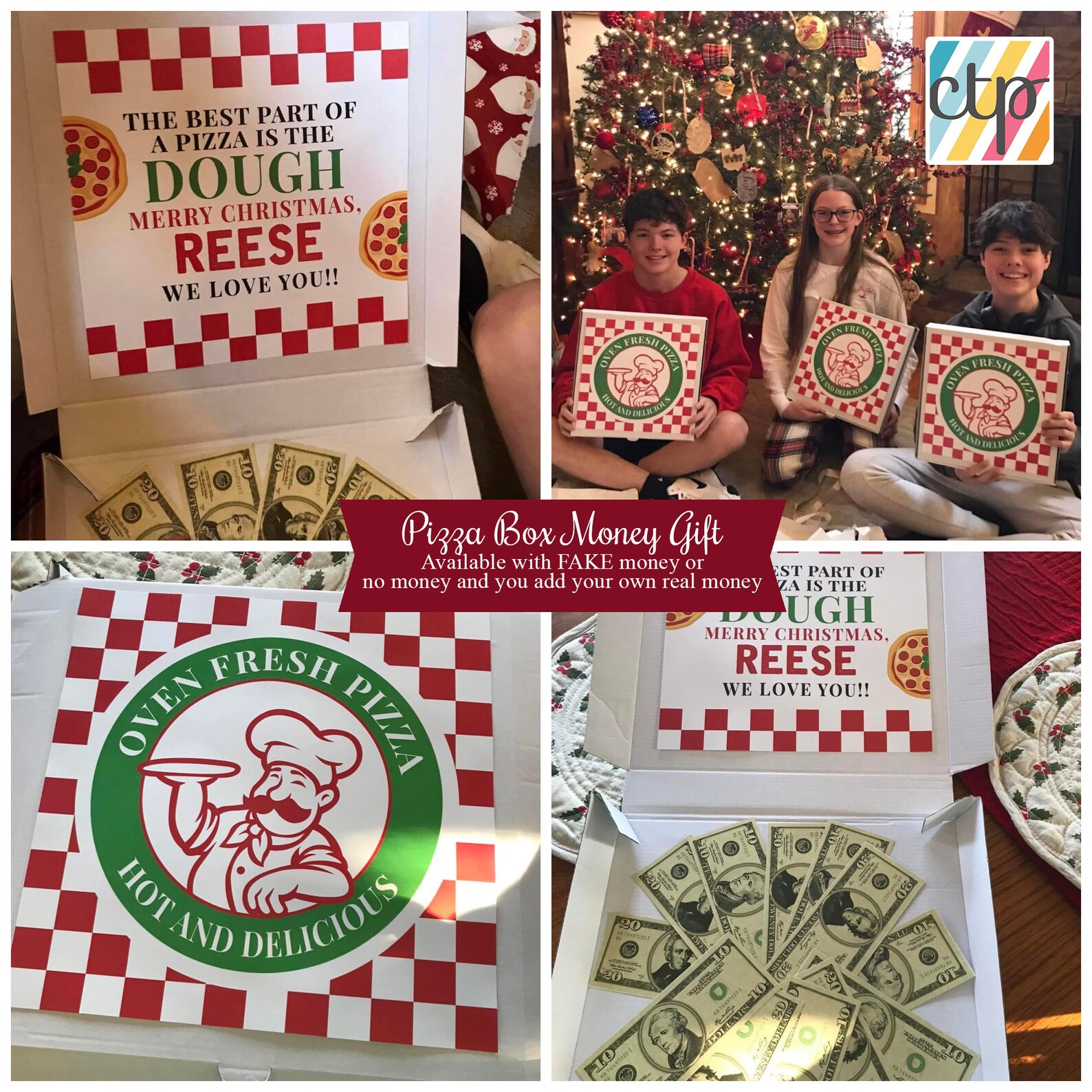 Pizza Box Money Gift Personalized With Name Ready Made Pizza - Etsy