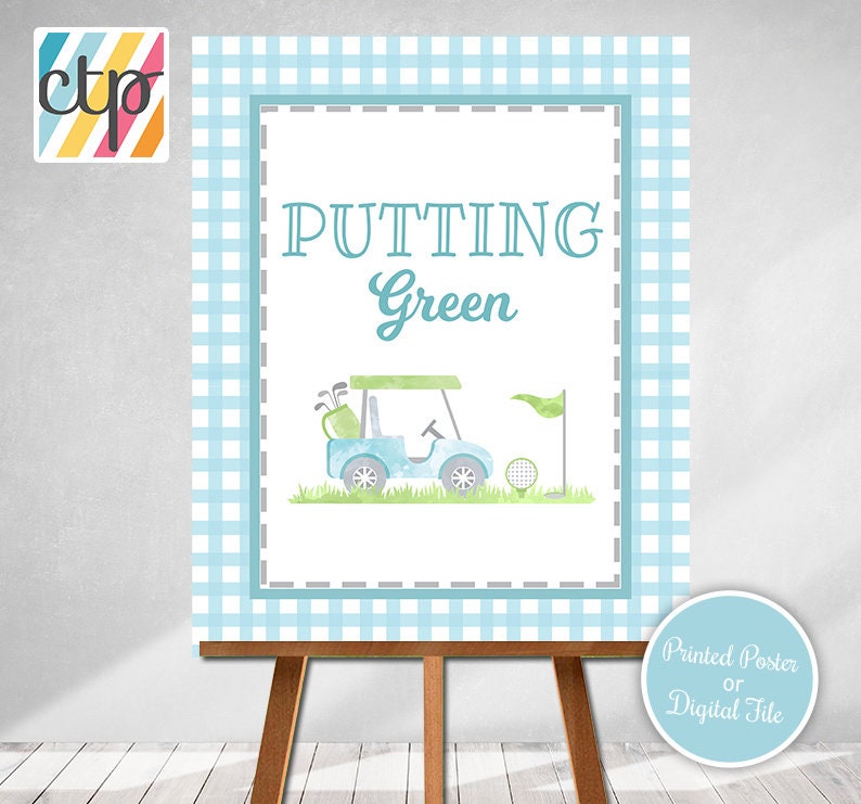 Golf Party Sign, Watering Hole, A Hole in ONE, Golf 1st Birthday Party ...