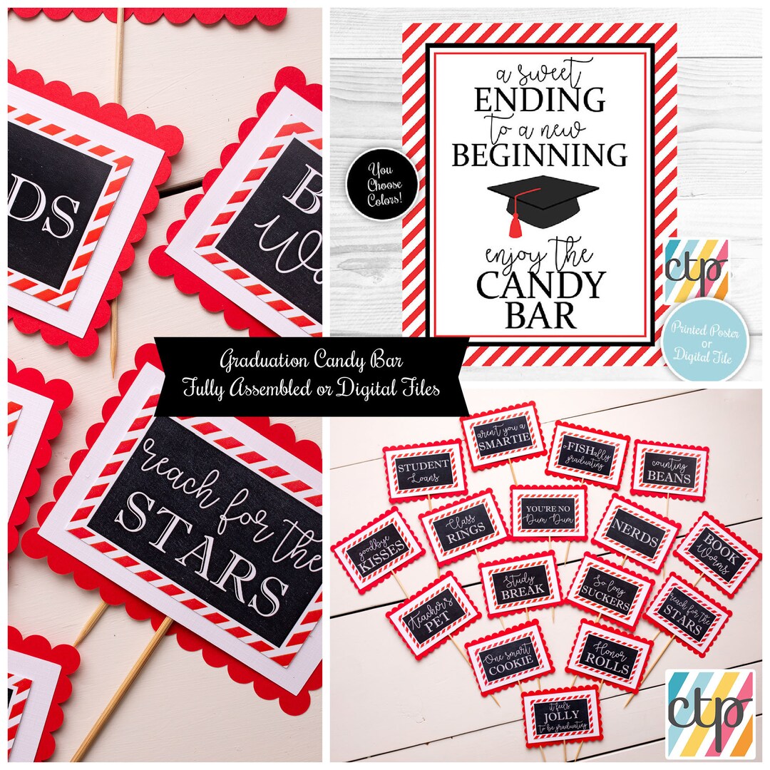 Graduation Candy Bar Signs, Graduation Party Sign, Graduation Party ...