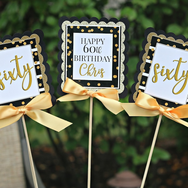 Glitter 60th Birthday Centerpiece - Etsy