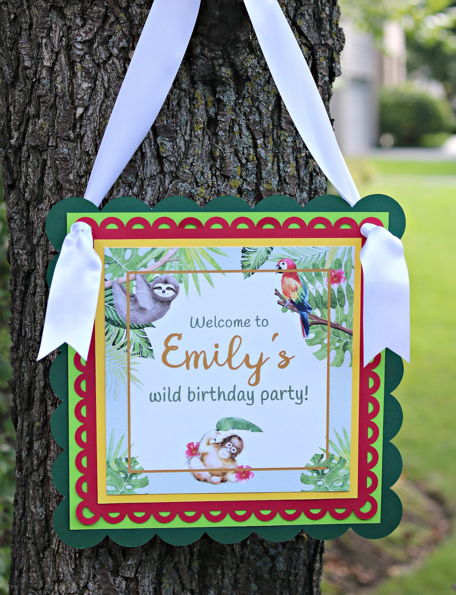 RAINFOREST BIRTHDAY PARTY Banner Happy Birthday Sign Rain | Etsy