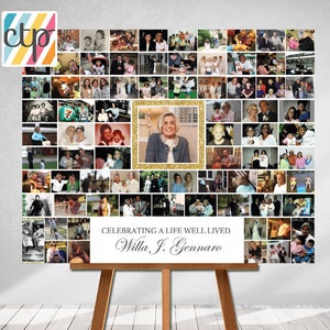 PRINTED Photo Collage, Personalized Gift, Memorial Serivce, Memorial ...