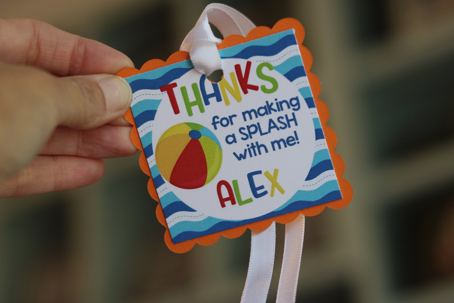 Pool Party Birthday Favor Tags Beach Ball Party Decorations - Etsy