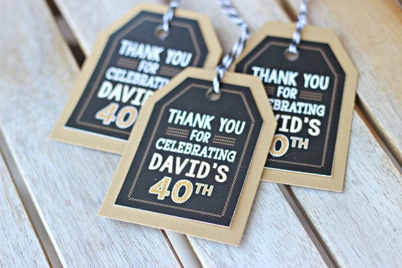 40TH BIRTHDAY FAVOR Tags Cheers to 40 Years Milestone Party | Etsy