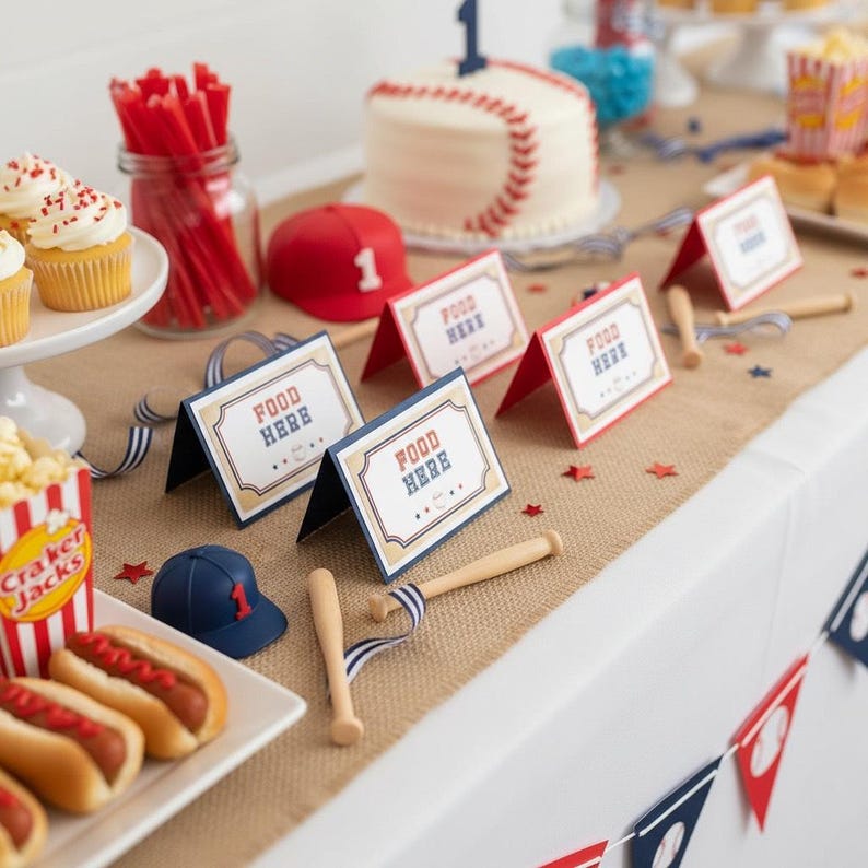 Food Tents for Baseball Themed Birthday Celebration - Etsy