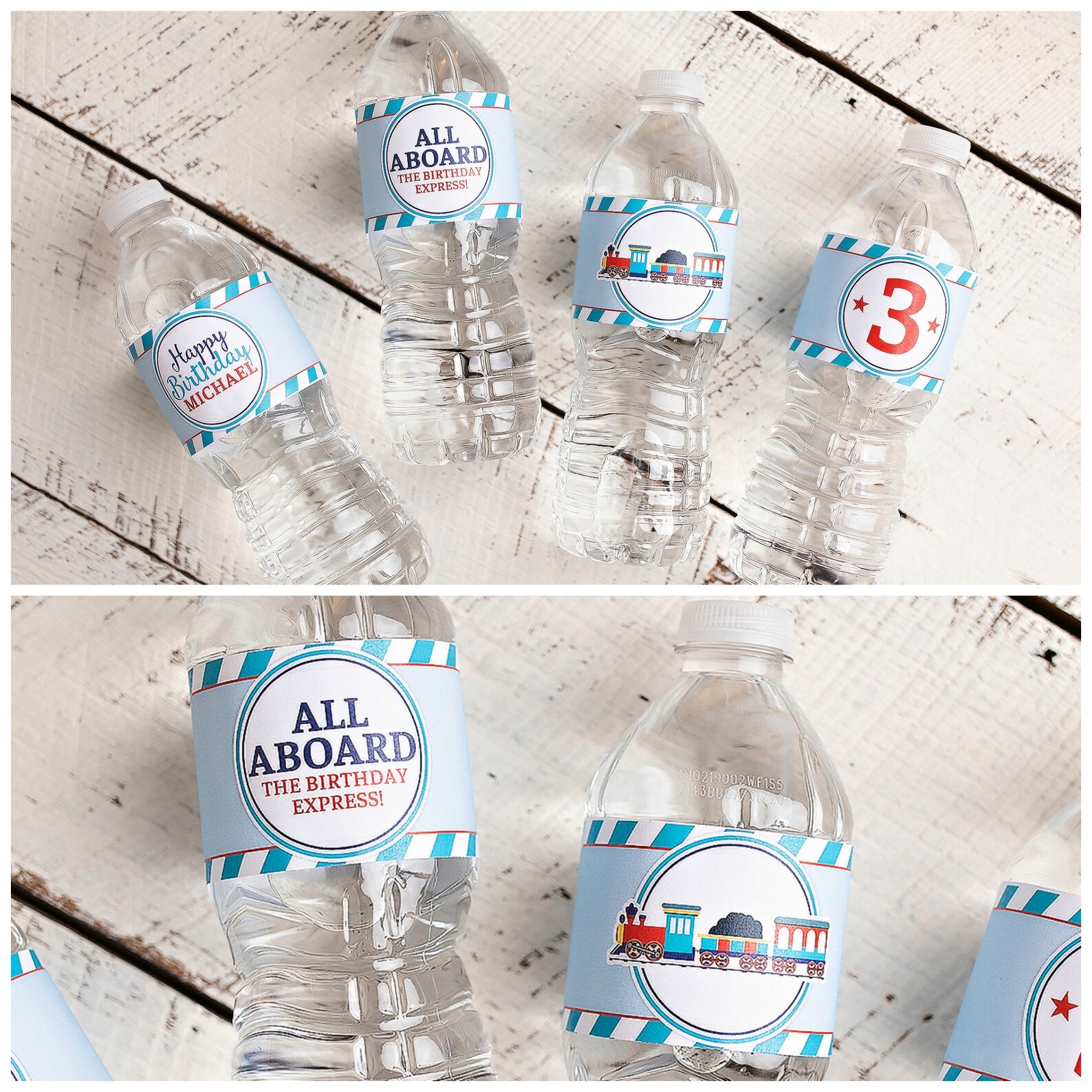 Train Water Bottle Labels Train Birthday Party Decorations | Etsy