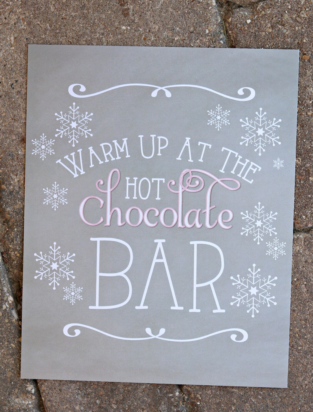 HOT CHOCOLATE BAR, Printed Cocoa Bar Sign, Winter Party Sign, Winter ...