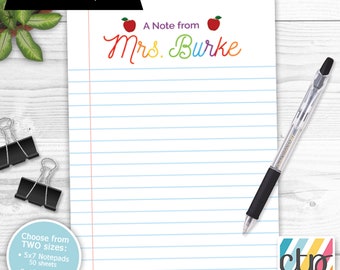 Custom Notepad Colorful Checklist With Personalized Name // 50 - Etsy