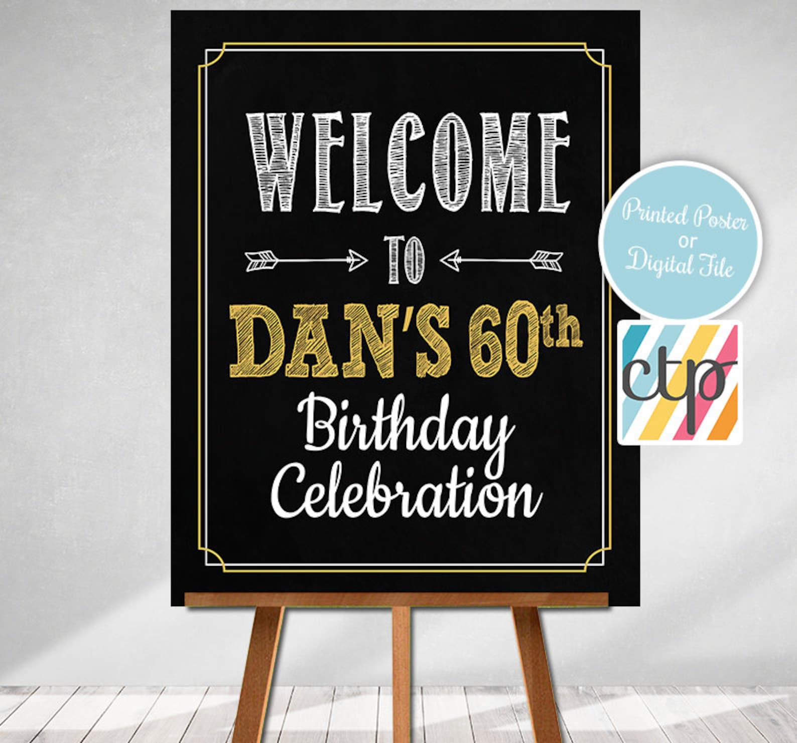 60th Birthday Party Welcome Sign Door Sign Yard Sign 60th - Etsy
