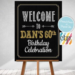 60th Birthday Party Welcome Sign, Door Sign, Yard Sign, 60th Party ...