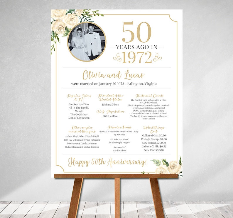 Golden Anniversary Centerpiece 50th Anniversary Party Etsy