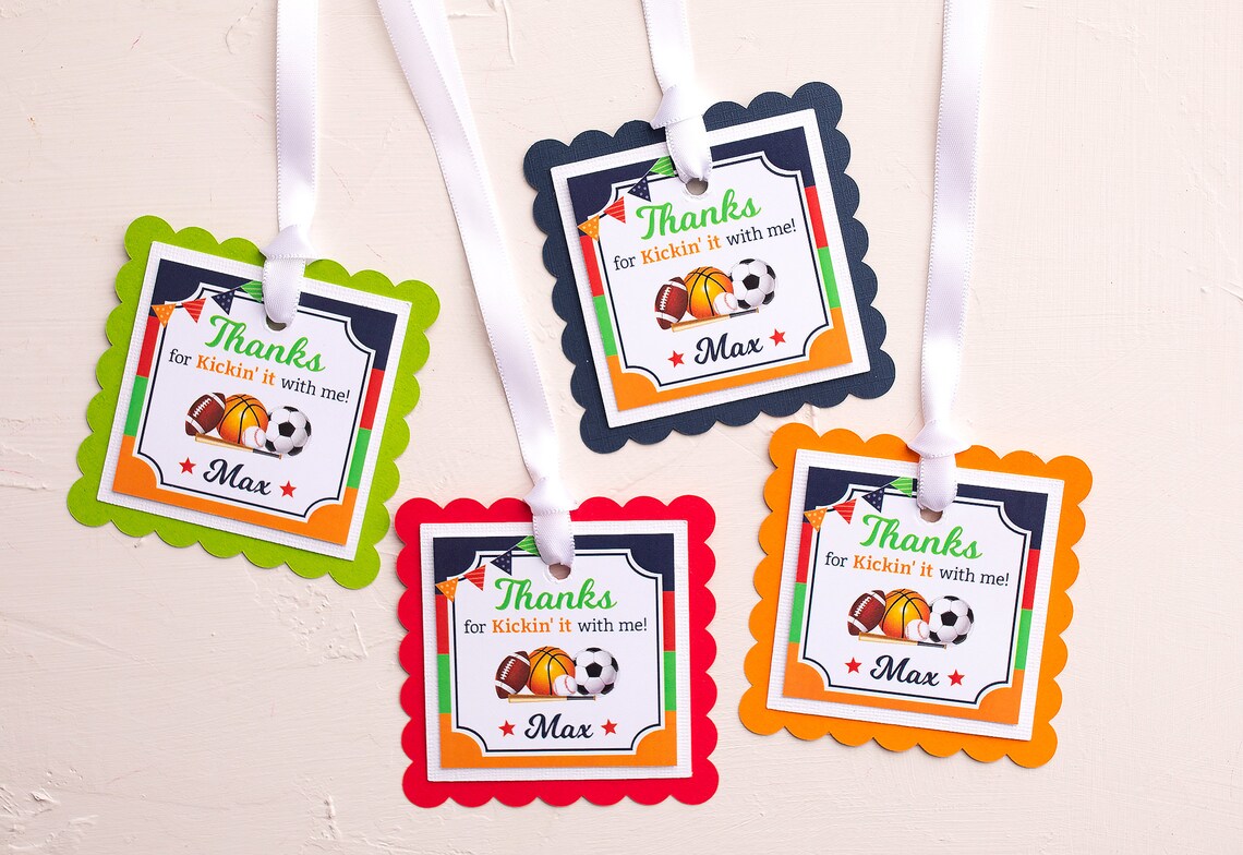 All Star Sports Birthday Party Sports Favor Tags Football - Etsy